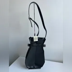 Vintage | Bags | Minimalist French Structured Black Shoulder Bag ...